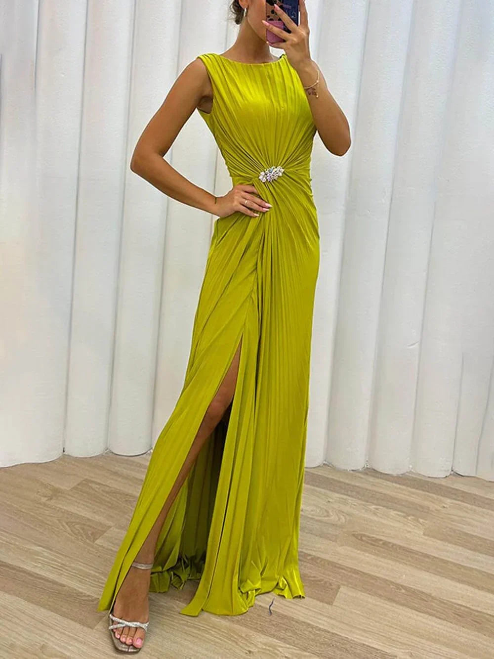 Davina - Pleated Maxi Evening Dress – Lucas & Grace