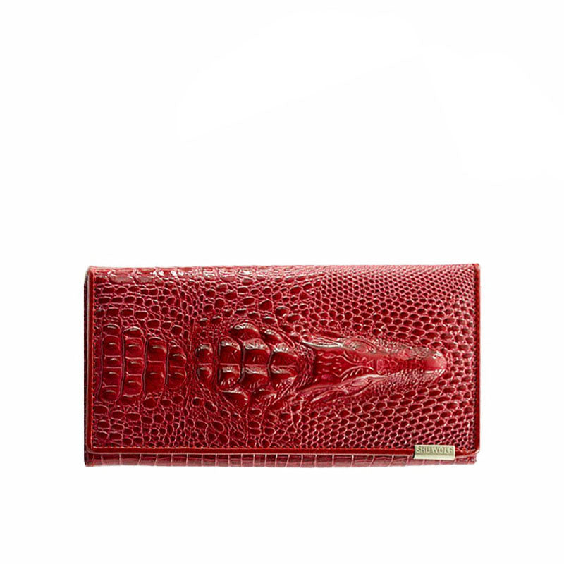 EVANGELINE - CROC-EMBOSSED LEATHER WALLET – Lucas & Grace